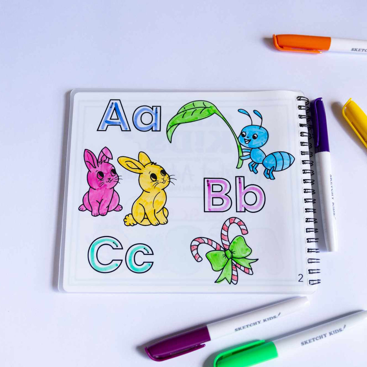 'Alphabet Adventures' Reusable Silicone Colouring Book – Sketchy Kids