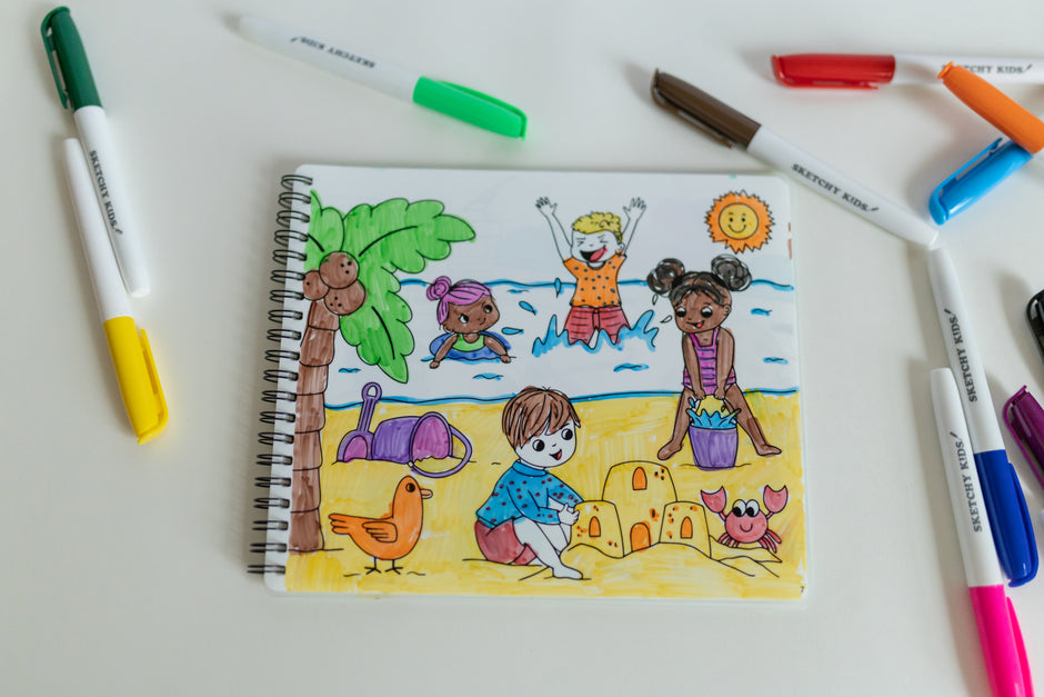 Reusable Silicone Colouring In Book – Sketchy Kids